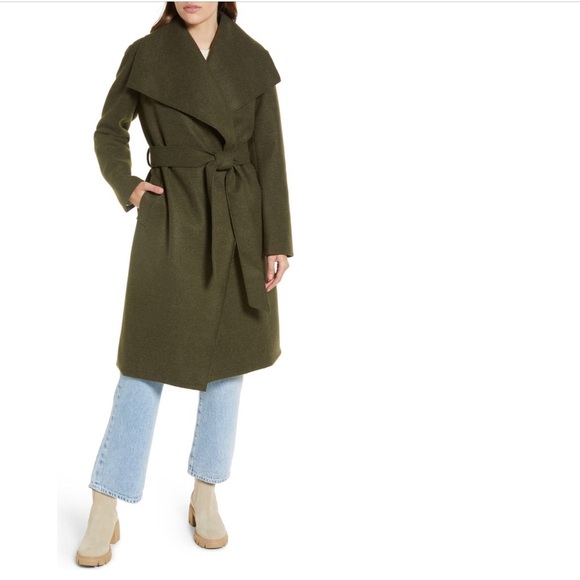 Noize | Jackets & Coats | Noize Lena Belted Wrap Coat In Uniform Green ...